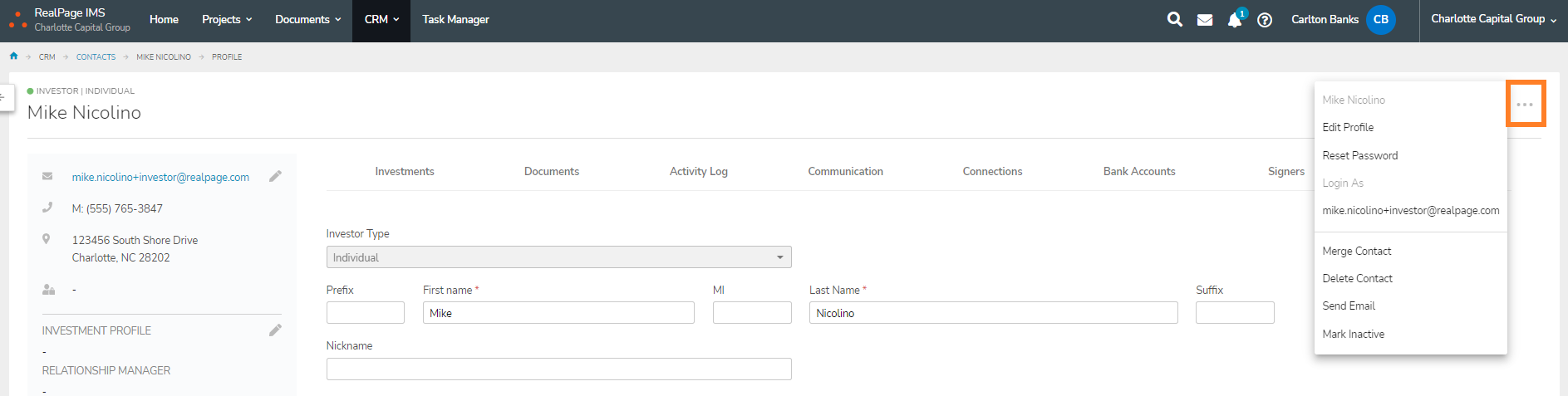 CRM Contact Profile Overview – IMS Help Center